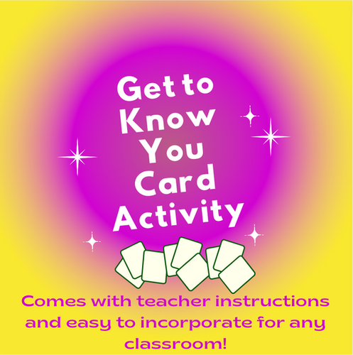 Get to know you Card Activity | Tech Twins