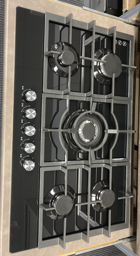 90cm Black Glass Gas Cooktop 90G50ME060-GFL | nanoosi