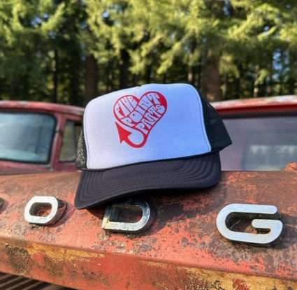 Five Point Parts BLACK & WHITE w/ red logo trucker hat | Five Point Parts