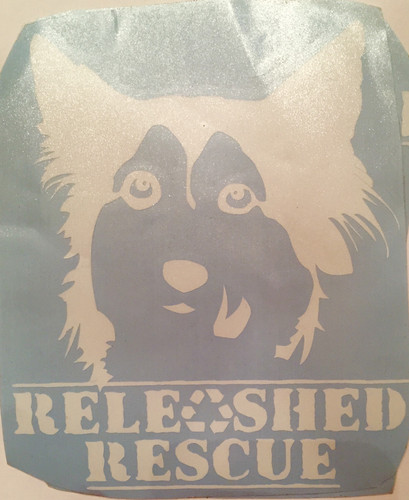 White Releashed Rescue Window Sticker | releashed-rescue