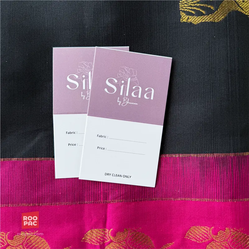 Elegant Foldable Saree Tags | Custom Branding for Boutiques
