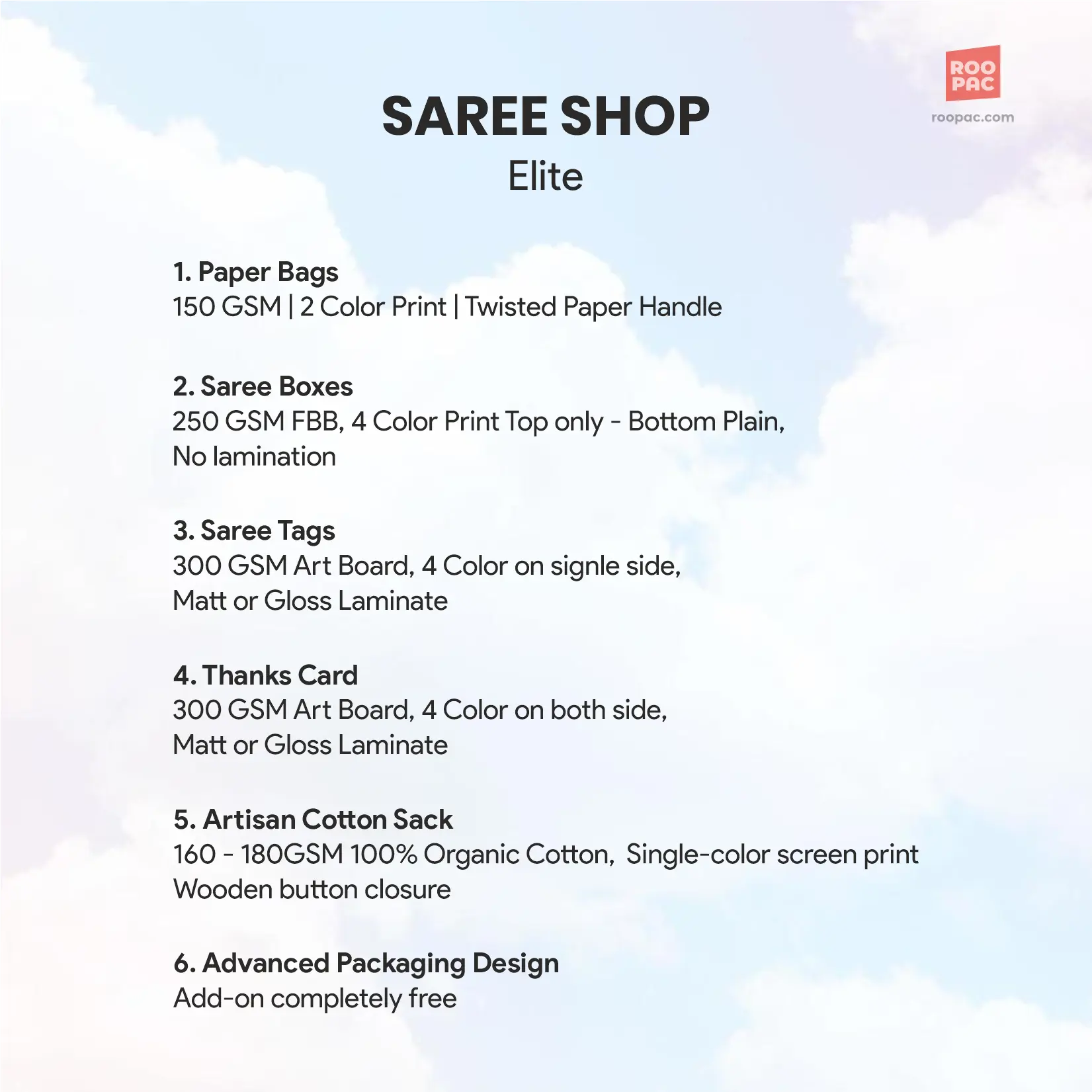 Saree Shop Combo - Complete Packaging Solutions for Saree Stores