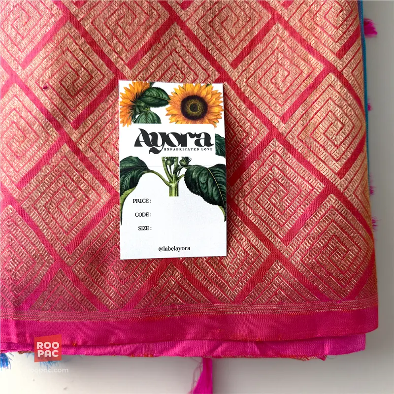 Elegant Foldable Saree Tags | Custom Branding for Boutiques