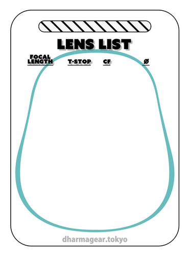 dharma Lens List Card | dharmagear.tokyo