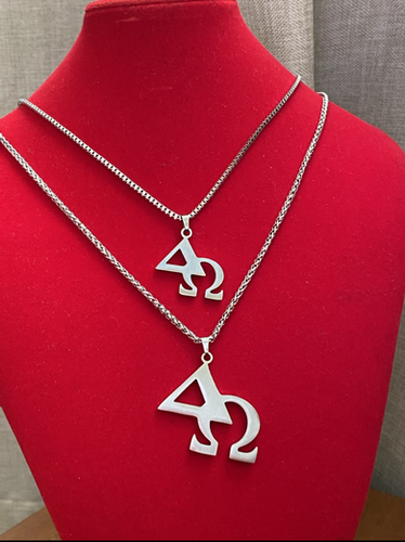 Delta Omega Coleman Love Silver Stainless Steel | Living Greek