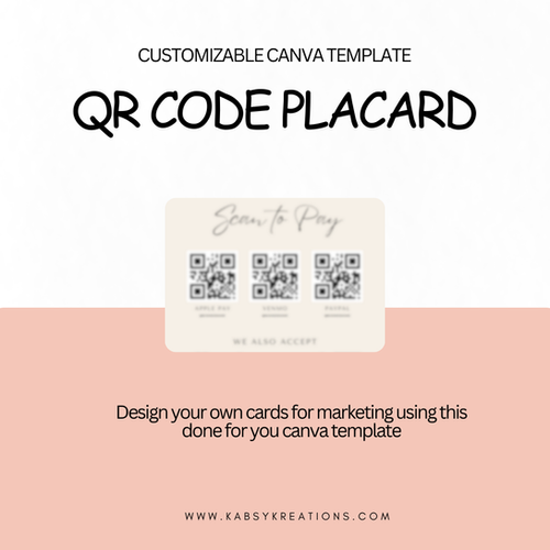QR Code Placard Template | Kabsykreations LLC