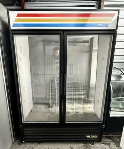 174-0015 True GDM-49F Glass 2 Door Self Contained Freezer | mainsite