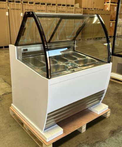 171-0149 7 Pan Self Contained Full Service Refrigerated Gelato Display ...