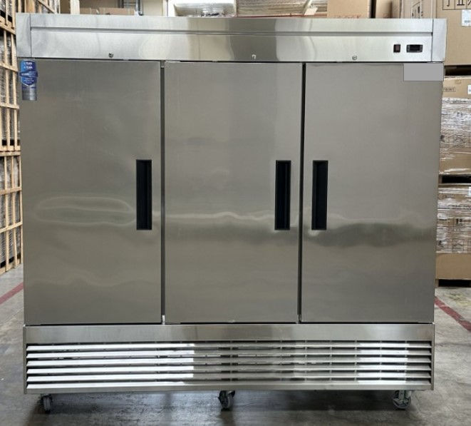 171-0057 82” Stainless Steel Self Contained 3 Door Reach in Cooler | GES