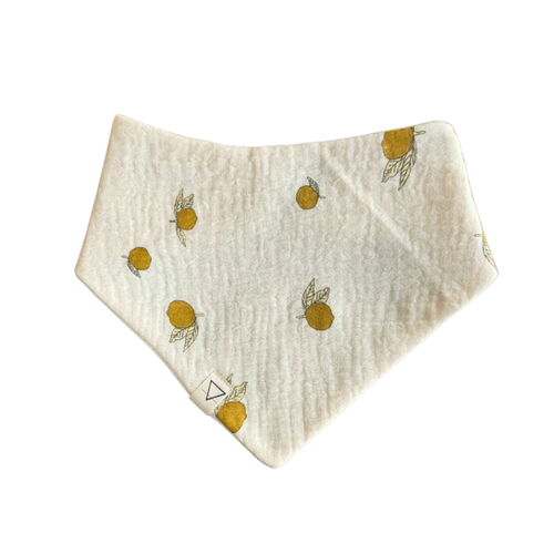 Muslin Dribble Bib - Lemon | Noonie Earth