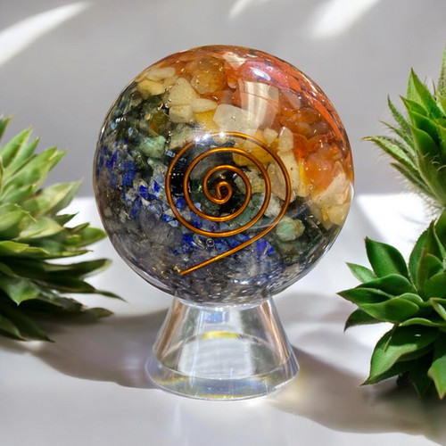 Orgonite Sphere - Chakra Chips | crystalconnectionnc