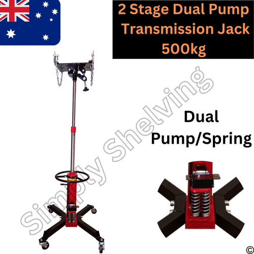 Dual Pump Hydraulic Transmission Jack 500KG 2 Stage Heavy Duty Gearbox ...