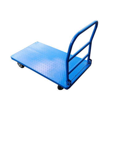 500KG Metal Trolley Foldable Blue 4 Wheels 2 Swivel 2 Straight | Simply ...
