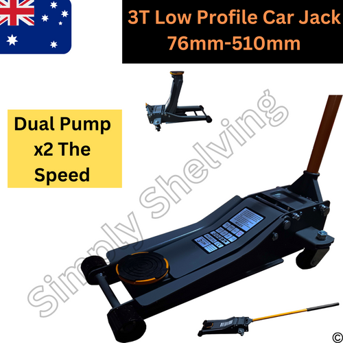 Simply Shelving Low Profile 3000kg Hydraulic Floor Jack Car Lift Heavy ...