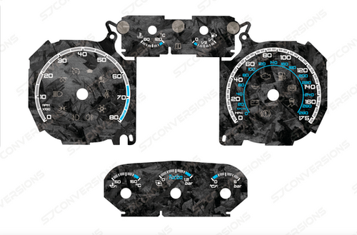 Ford Focus ST Mk2.5 Forged Carbon Dial Cards 8 Colours | SJ Conversions