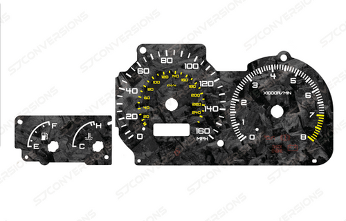 Subaru Impreza GC8 Forged Carbon Dial Cards 8 Colours | SJ Conversions