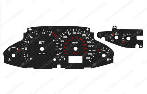 Ford Focus ST170 Mk1 Carbon Dial Cards 8 Colours | SJ Conversions