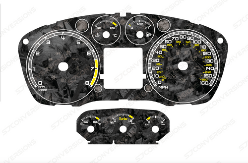 Ford Focus ST Mk2 Forged Carbon Dial Cards 8 Colours | SJ Conversions