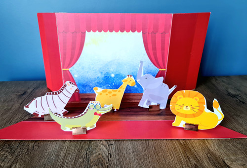 Animal Paper Puppet Theatre Stage, Craft Stick Pretend Play, Childcare ...
