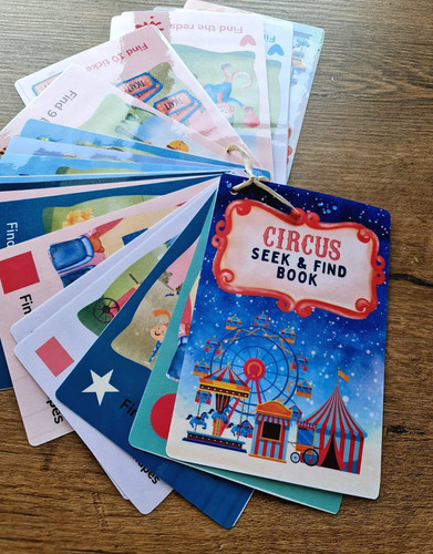 Circus Seek and Find Book - Shapes,Colors, Counting | Preschool Printables