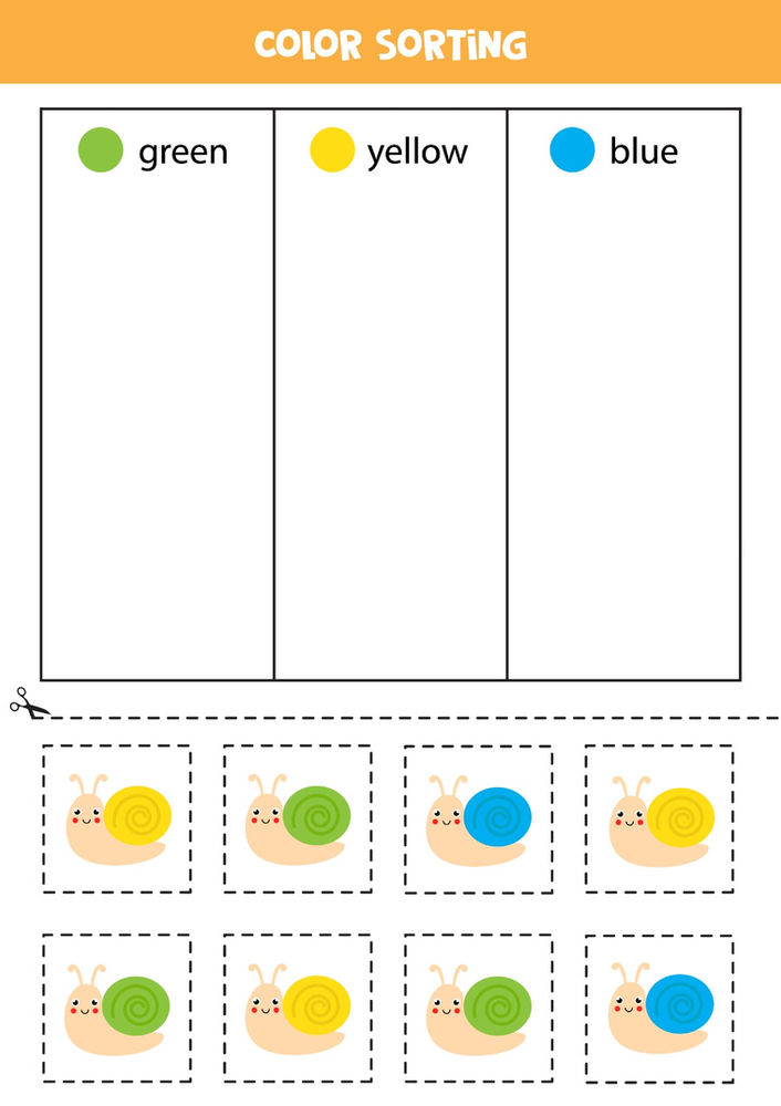 Free Toddler Color Activities, Printable Color Shorting Game