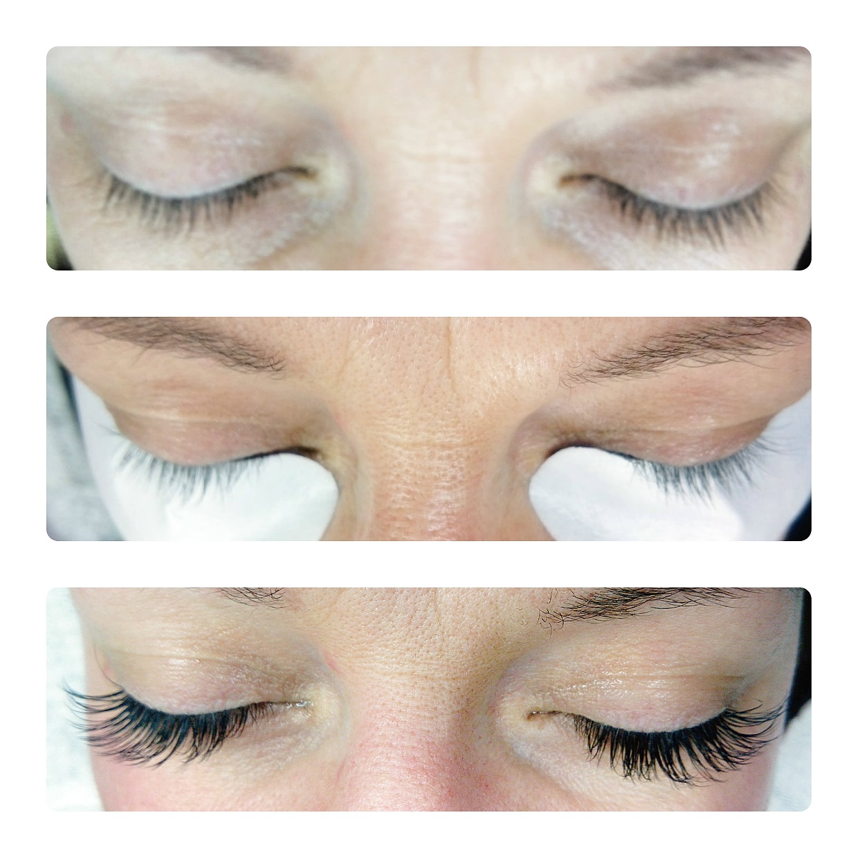 Lashes London individual extensions before after galley
