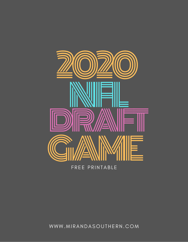 2020 NFL Draft Game (free printable)