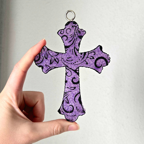 Leather Tooled Cross | Gem Candle Co.