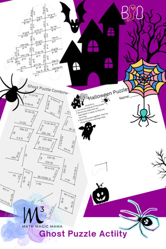 Spooky Equation Solver- One &Two Step Equations Puzzle | Math Magic Mama