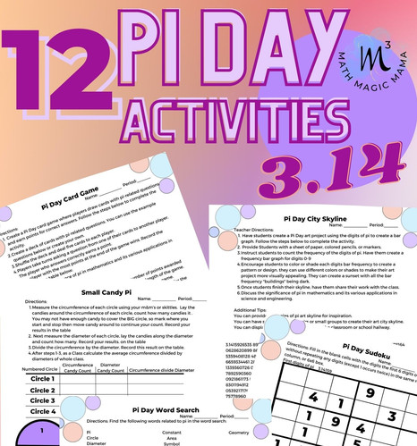 12 Pi DayActivities-Little to No Prep | Math Magic Mama