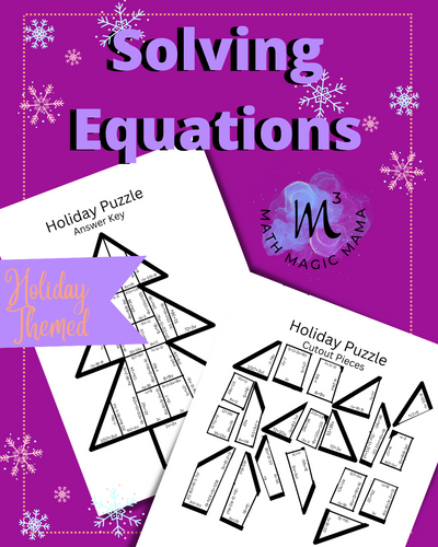 Christmas Equations Tree Puzzle: Solving One Step & Two Step Equations ...