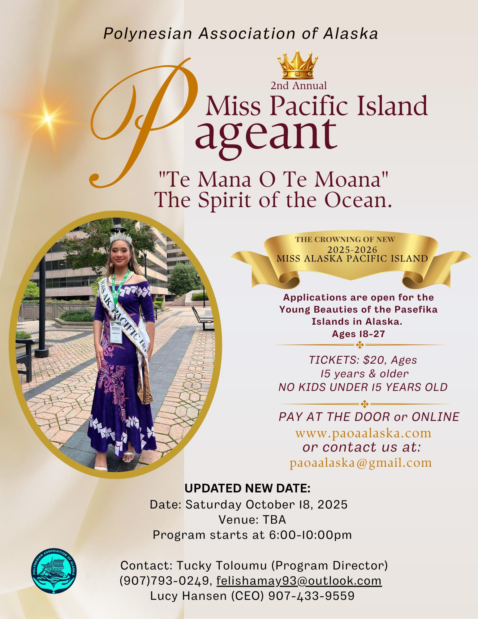 Miss Alaska Pacific Island Pageant 2025-2026 | PAOA