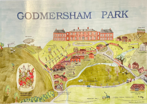 A5 Godmersham Map Postcard | Godmersham Park Heri