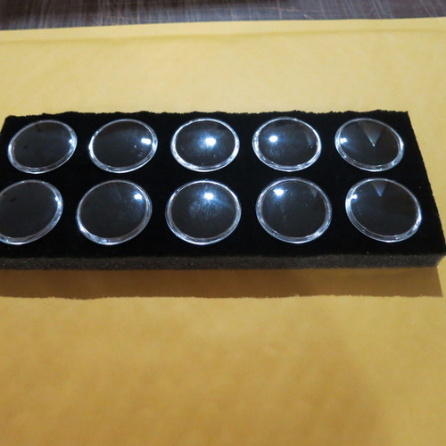 10 Gem Stones Gold Nugget Jewelry Coins Display Jars black foam inserts ...