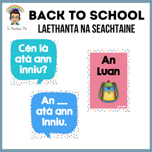 Laethanta na Seachtaine Class Display | Is Múinteoir Mé