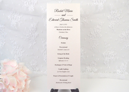 Elegant Script Ceremony Wedding Programs (Set of 20) | Red Heart Paper