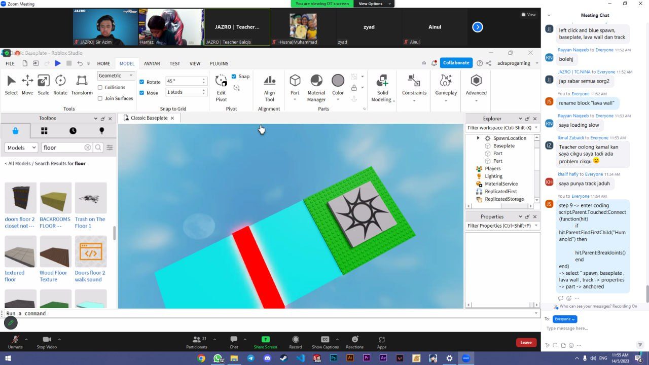 Kelas 'Code Junior With Roblox'