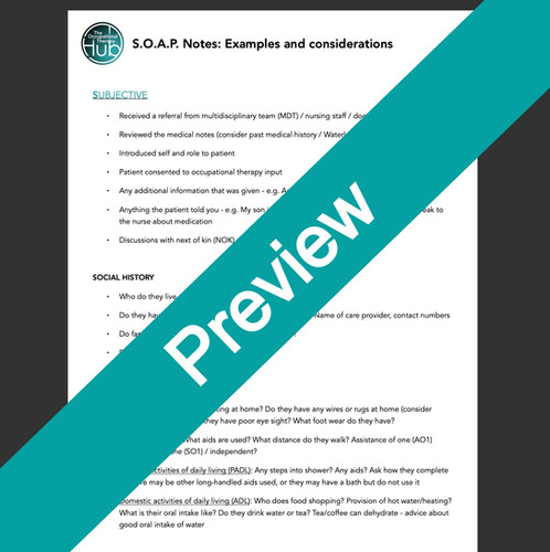 SOAP Notes: Examples and considerations | The OT Hub