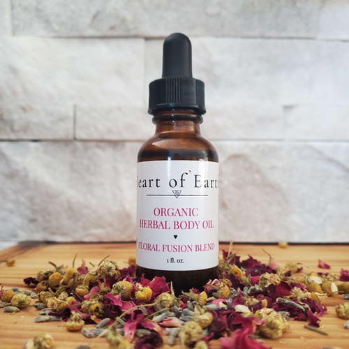 Organic Herbal Face & Body Oil - Floral Fusion | Heart of Earth