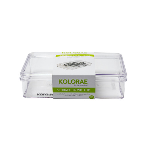 KOLORAE Storage Bin with Lid 10.6" x 6.7" x 2.7" | blueoco