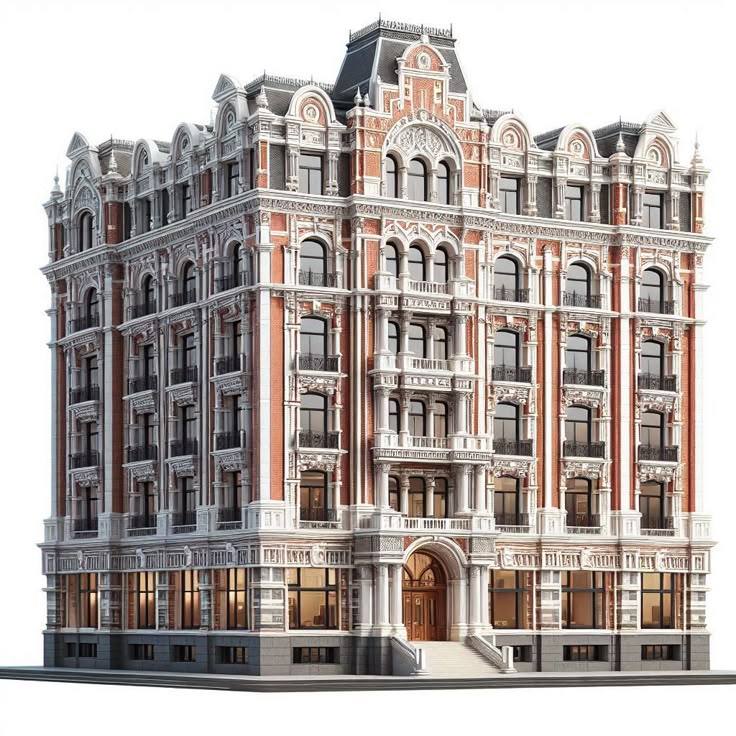 Realistic 4-Story Italian Hotel Render | ArchiVinci | 55975