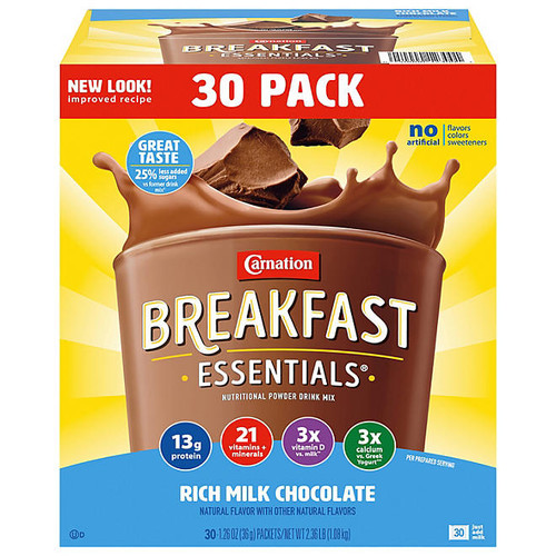 Carnation Breakfast Essentials Nutritional Powder Drink Mix, Chocolate ...