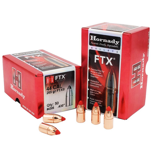 HORNADY 44 Cal .430 265 GR FTX® (444 Marlin) Bullets (50) | SA SHOOTER HORNADY 44 Cal .430 265 GR FTX® (444 Marlin) Bullets (50) | SA SHOOTER