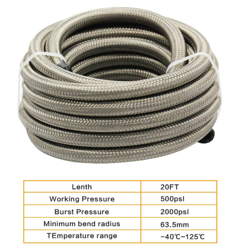 20 ft. Braided Fuel Line 3/8" | Guzzi Fabrication