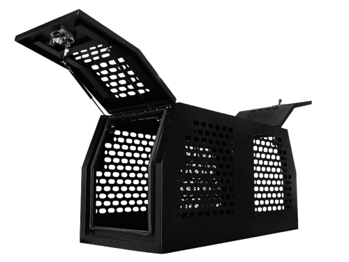 (DC5) 700mm Aluminium Dog Box – Black Powder-Coated | Stonegate