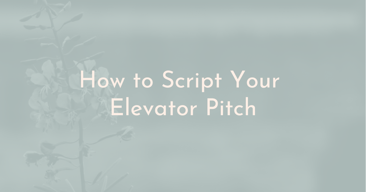 How to Script Your Elevator Pitch