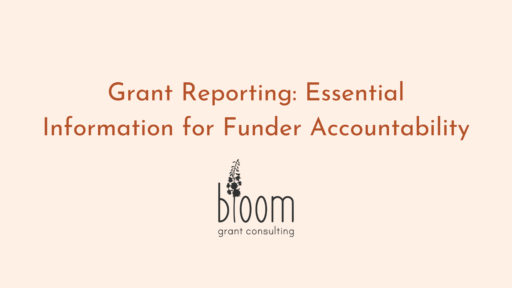 Grant Reporting: Essential Information for Funder Accountability