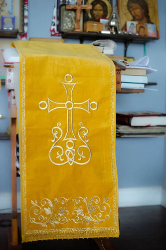 Velvet Gold Embroidered Analogian Cover for Orthodox Church | Orthodox ...