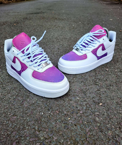 Uniquefit Customs Purple & White Monogram AF1 Sneakers - Handcrafted ...