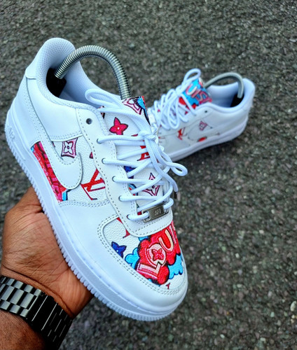Blue, Red & White Monogram AF1 (PT 2) | Uniquefit Customs